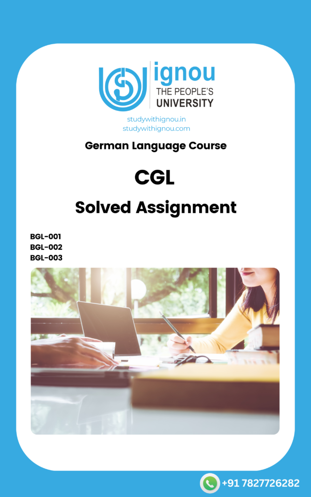 Certificate in German Language (CGL) Solved Assignment - studywithignou